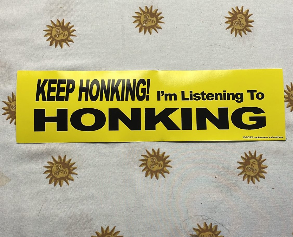 KEEP HONKING Im Listening to HONKING Bumper Sticker - Etsy