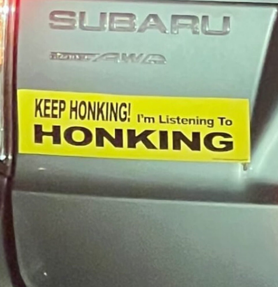 KEEP HONKING Im Listening to HONKING Bumper Sticker - Etsy