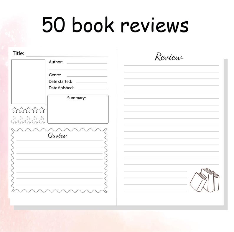 Reading Journal, Book Review Journal, Reading Tracker, Reading ...