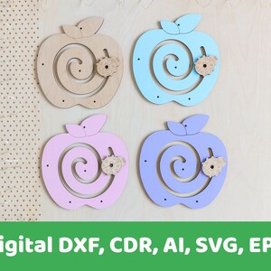 Apple Maze Labyrinth, Busy Board Part Element Detail File for Laser Cut ...