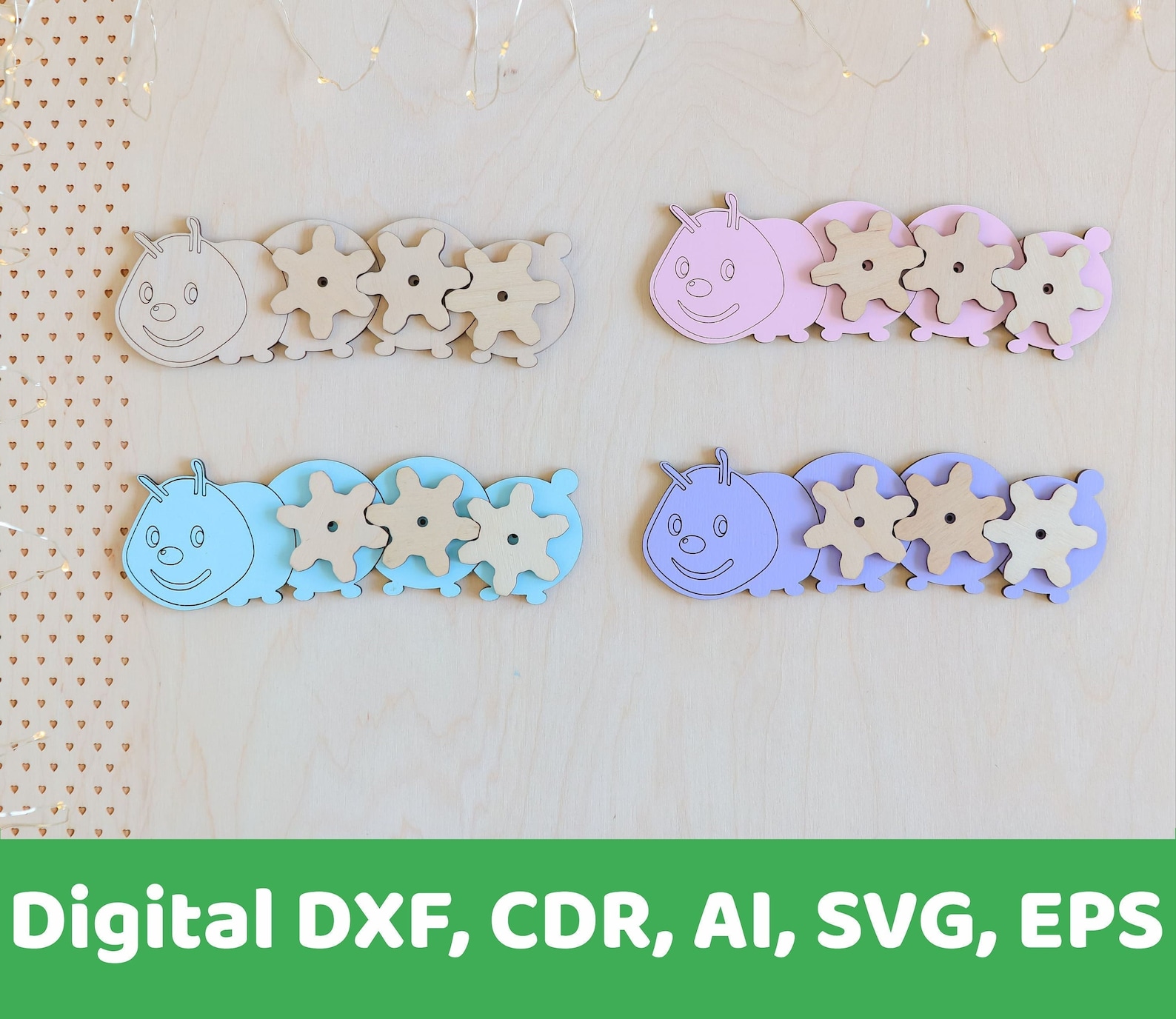 Caterpillar With Gears Busy Board Part Element Detail File for Laser ...