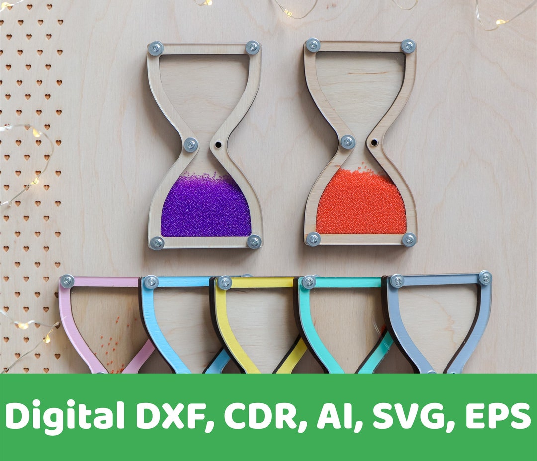 Wooden Sand Clock Hourglass Classic, Busy Board Detail File for Laser ...