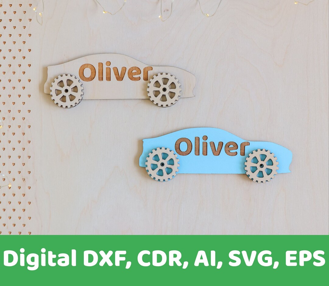 Car With Name, Busy Board Part Element Detail File for Laser Cut ...