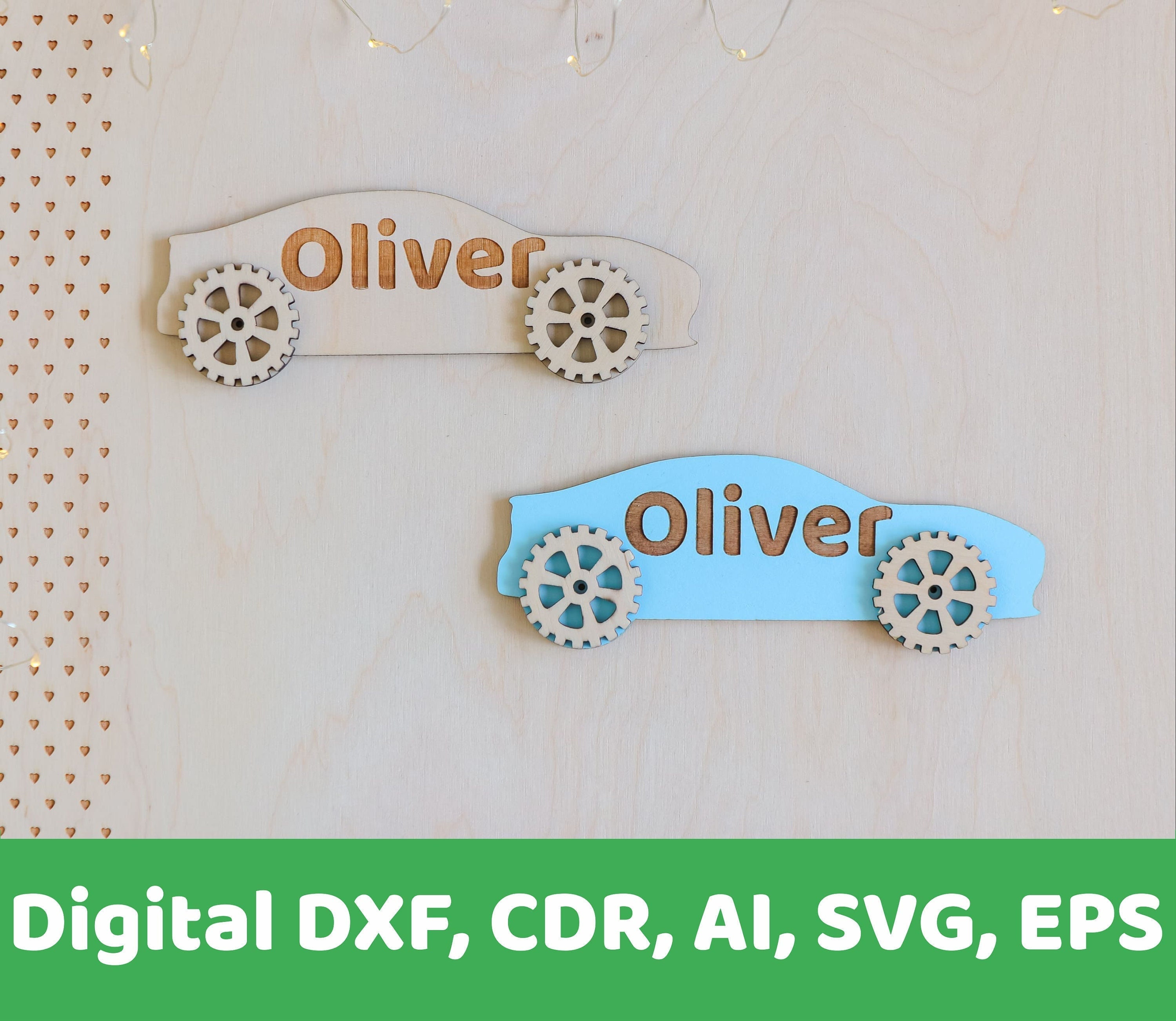 Car With Name, Busy Board Part Element Detail File for Laser Cut ...