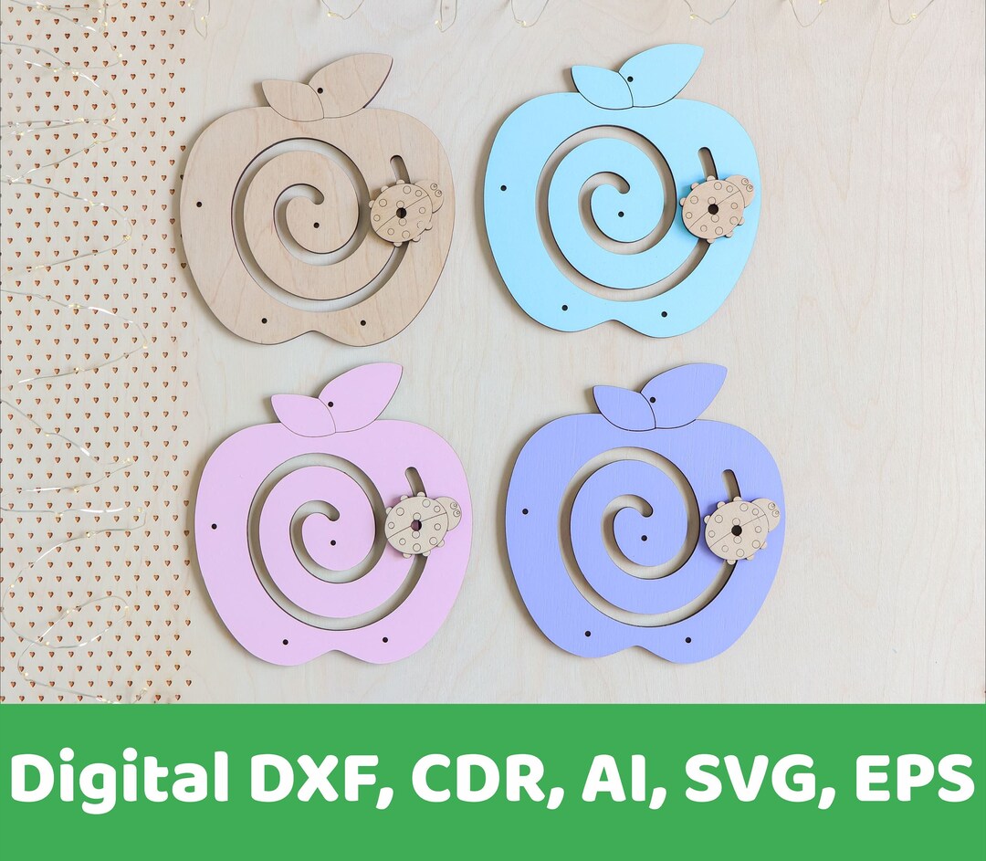 Apple Maze Labyrinth, Busy Board Part Element Detail File for Laser Cut ...