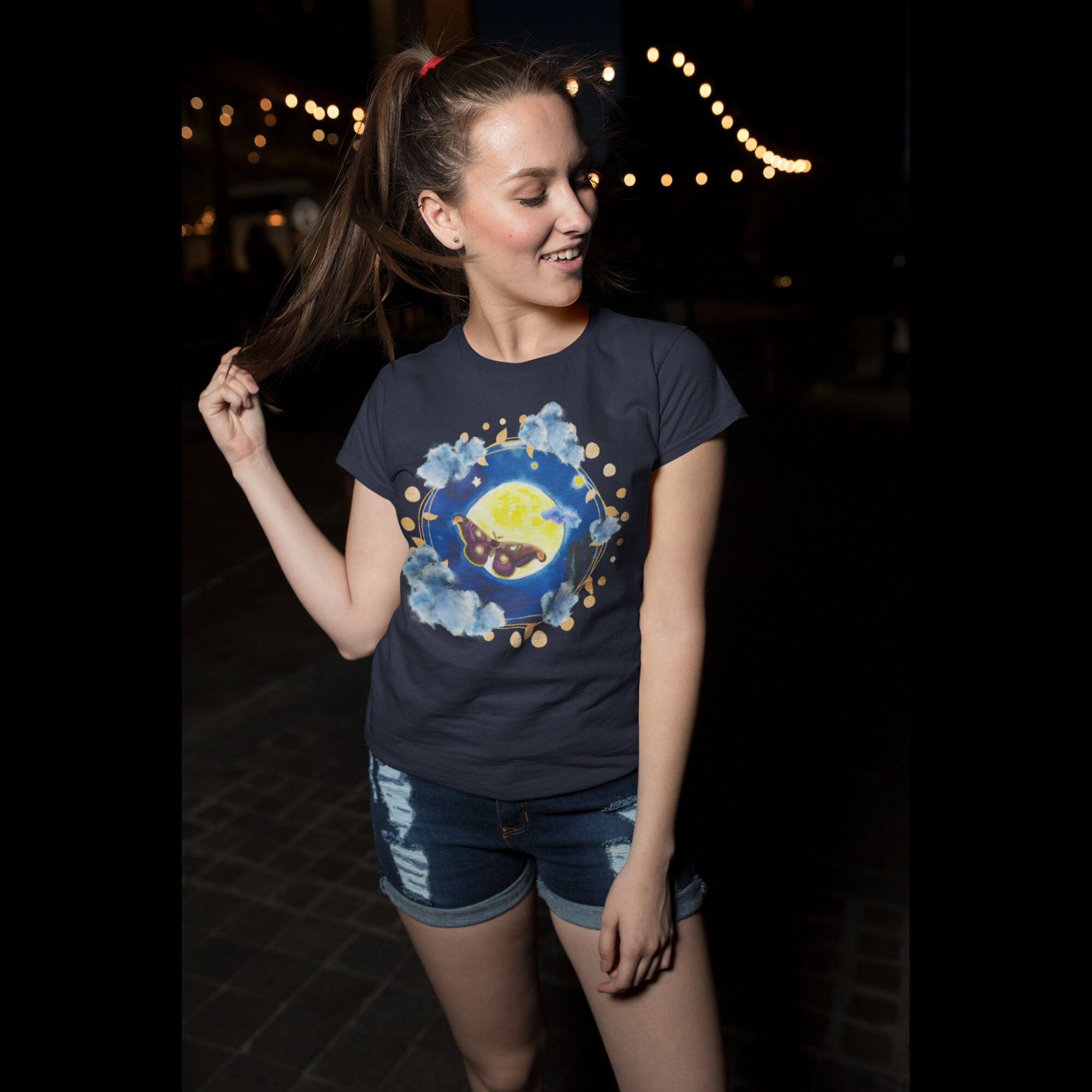 Moth Shirt, Nature Lover Gift, Luna Moth Shirt, Moon Shirt, Cloud Shirt ...