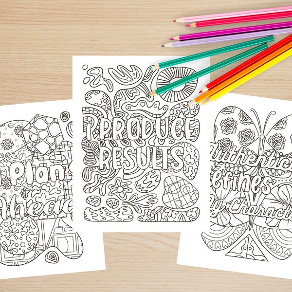 Self Improvement Coloring Pages - Etsy