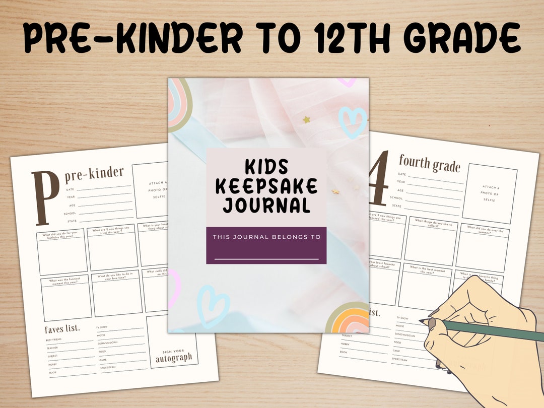 Kids Keepsake Journal With Freebie School Memory Book Back - Etsy