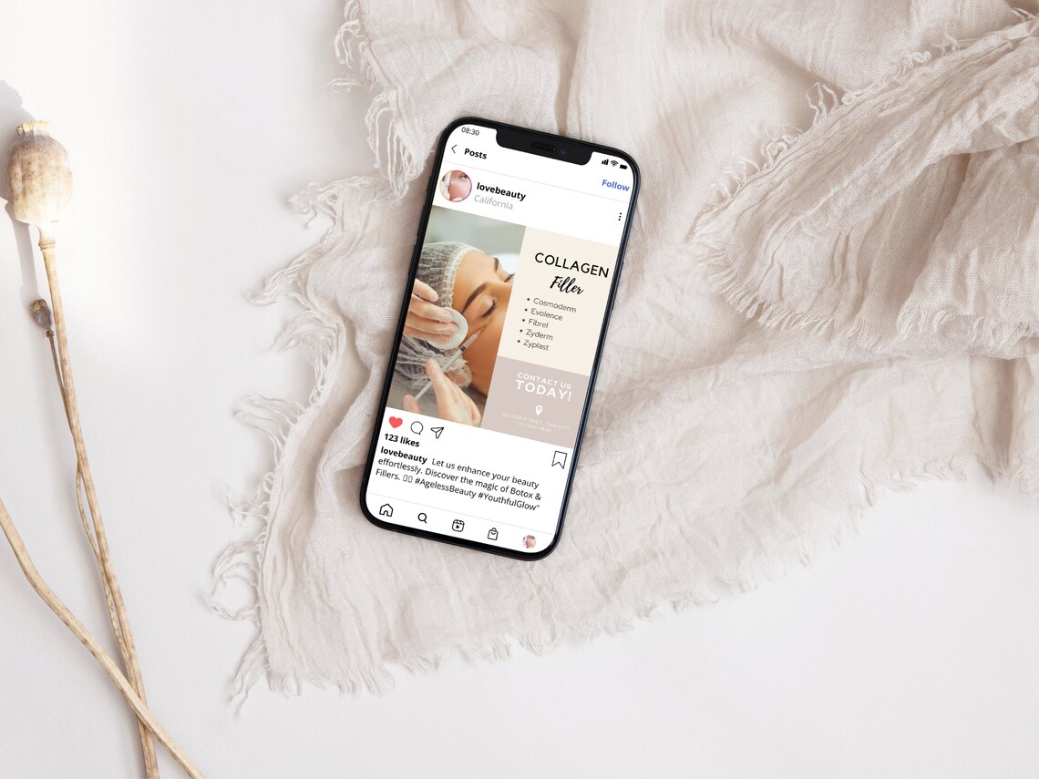 Botox and Filler Instagram Post Dermal Fillers Esthetician Template Lip ...