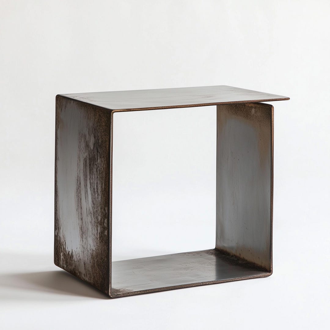 Modern Metal Side Table, Metal Side Table, Brutalist Side Table, Unique ...