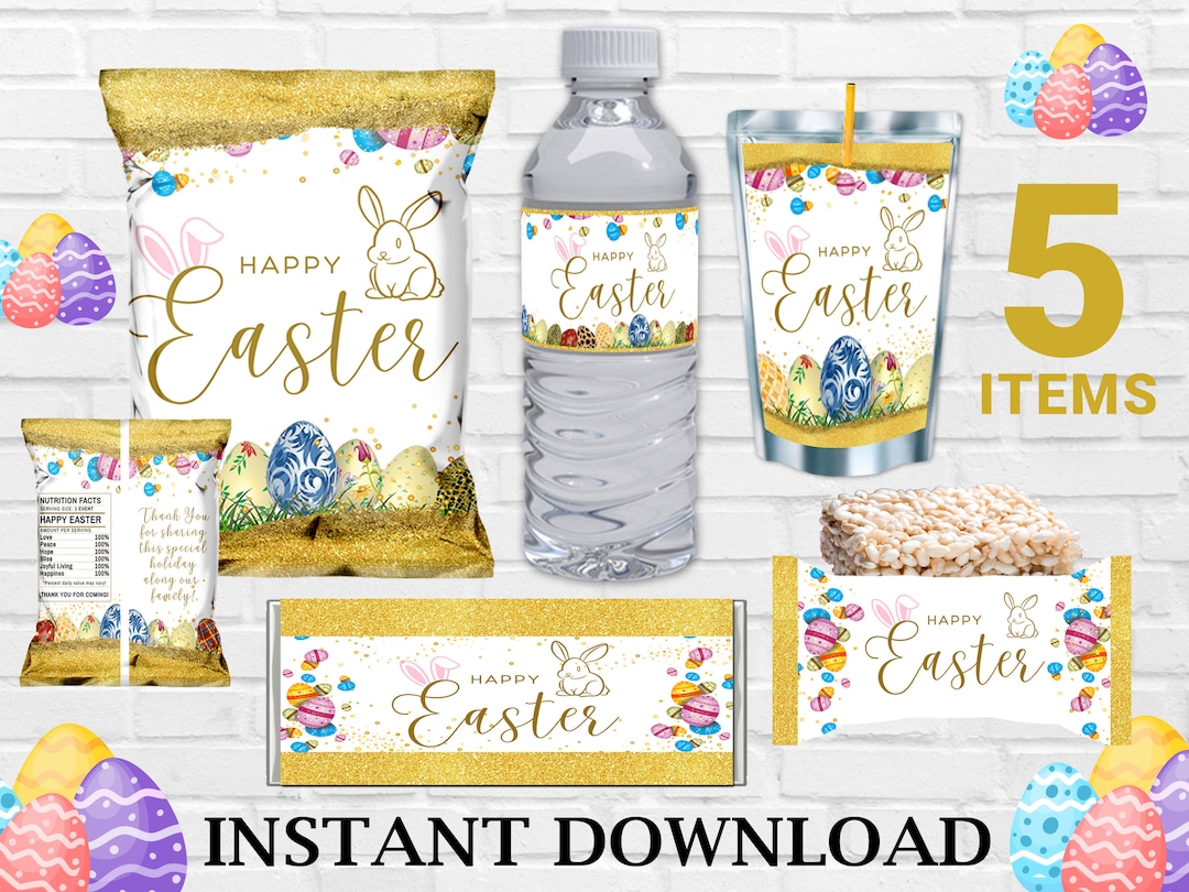 Easter Party Bundle, NOT EDITABLE Easter Bundle, Happy Easter Template ...