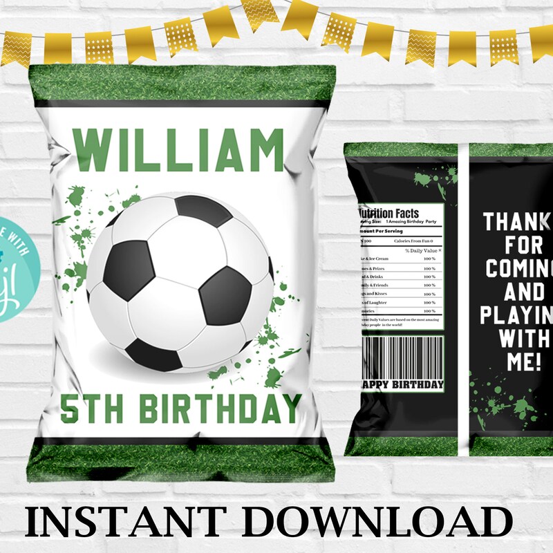 Soccer Chip Bag - Etsy