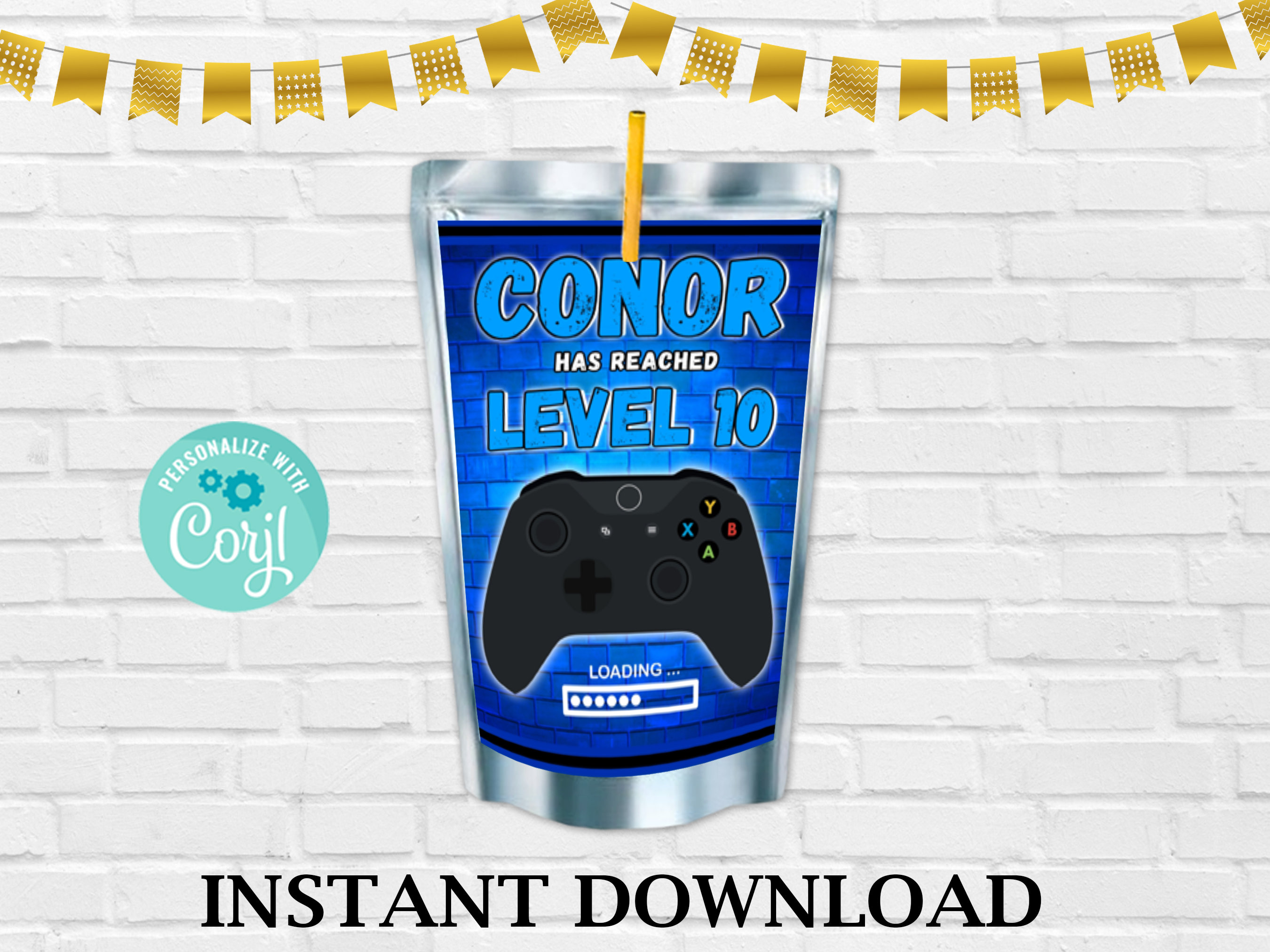 Gamer Birthday Bundle, Editable Gamer Birthday 4 Items Set, Gamer ...