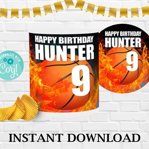 Editable Basketball Birthday Party Bundle: Flame Design (instant ...