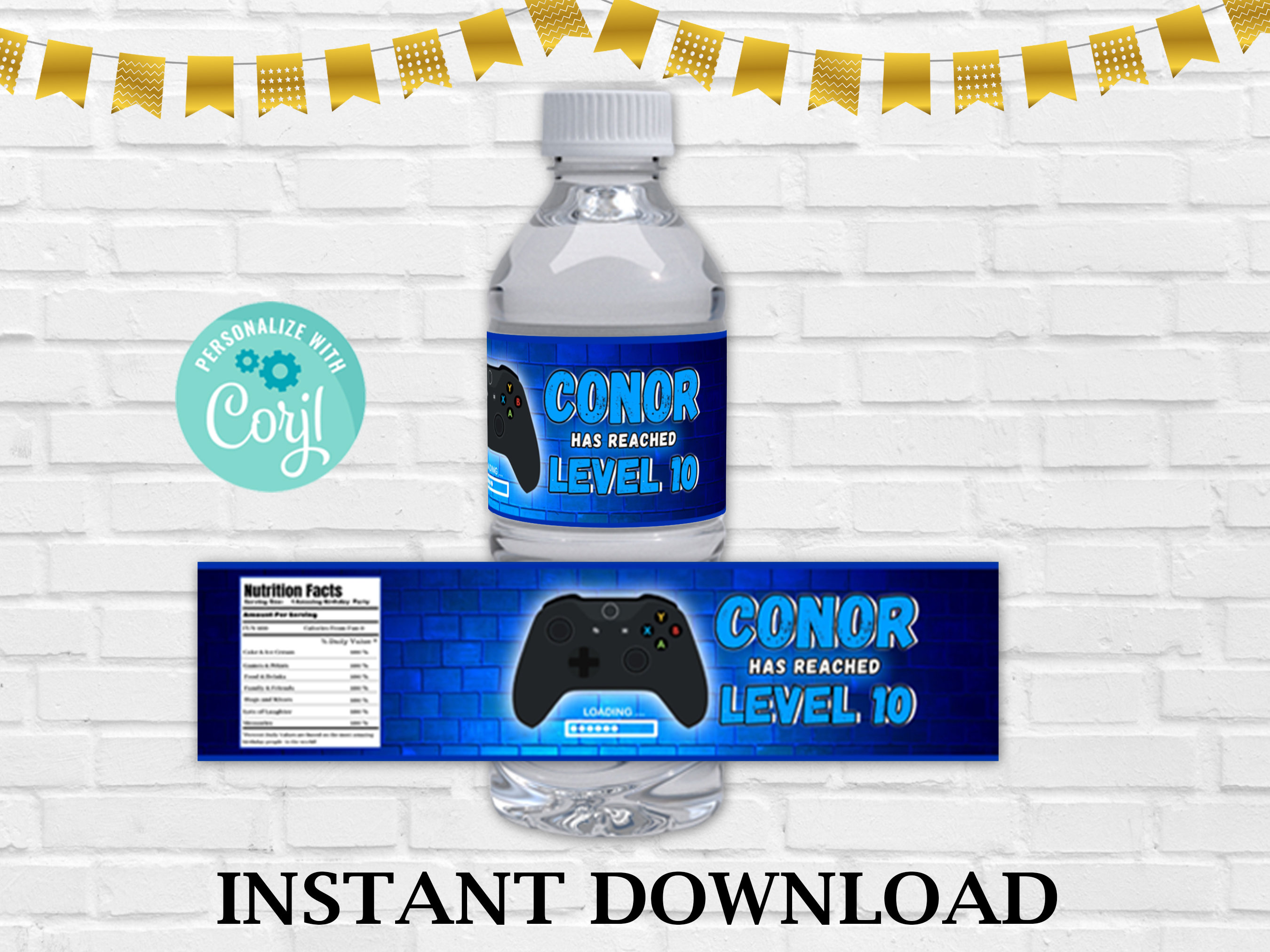 Gamer Birthday Bundle, Editable Gamer Birthday 4 Items Set, Gamer ...