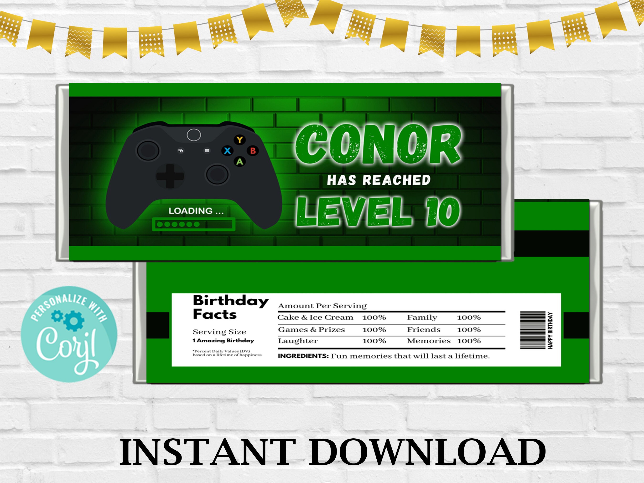 Gamer Birthday Bundle, Editable Gamer Birthday Set, Gamer Birthday ...