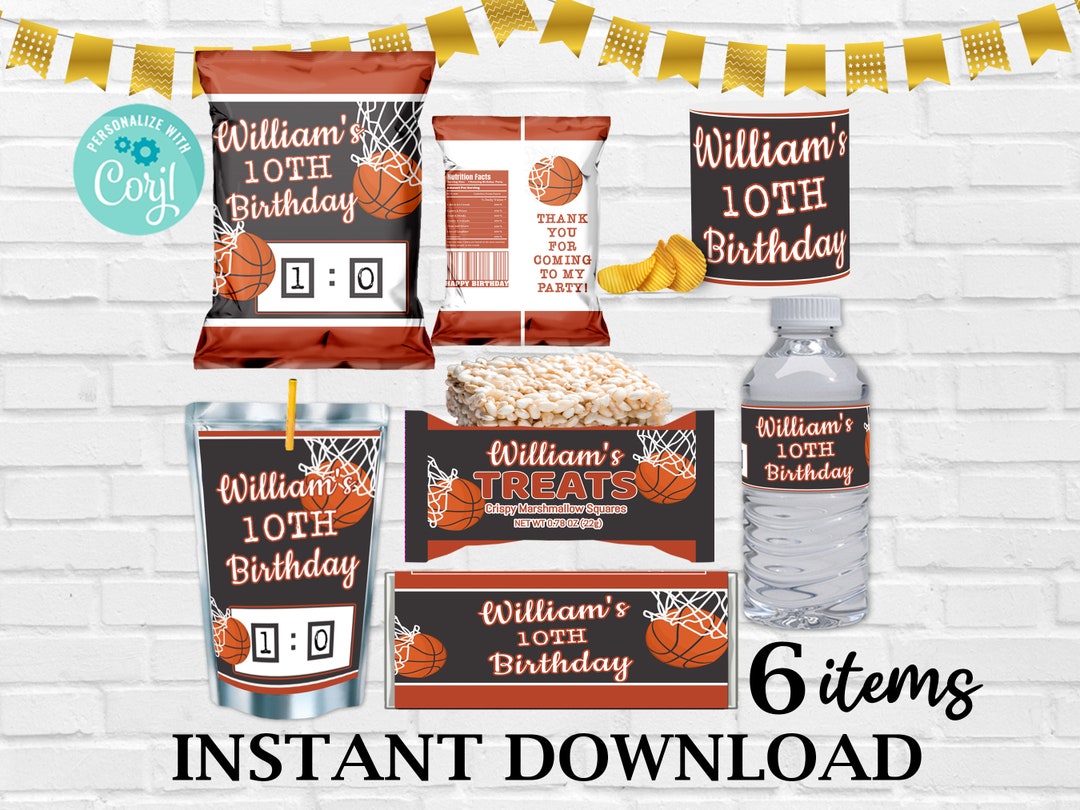 Basketball Party Bundle, Basketball Birthday Set, Editable Basketball ...