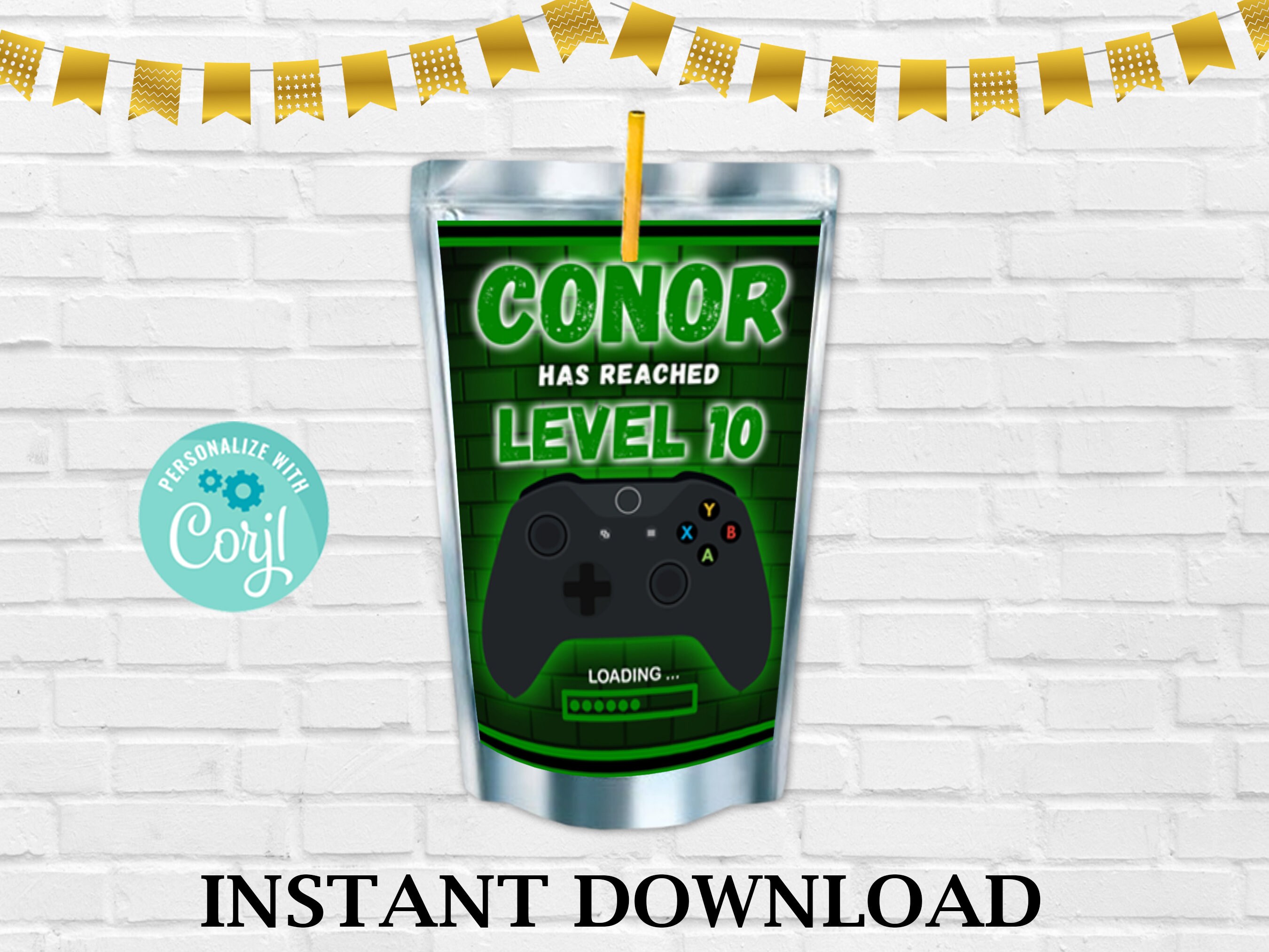 Gamer Birthday Bundle, Editable Gamer Birthday Set, Gamer Birthday ...