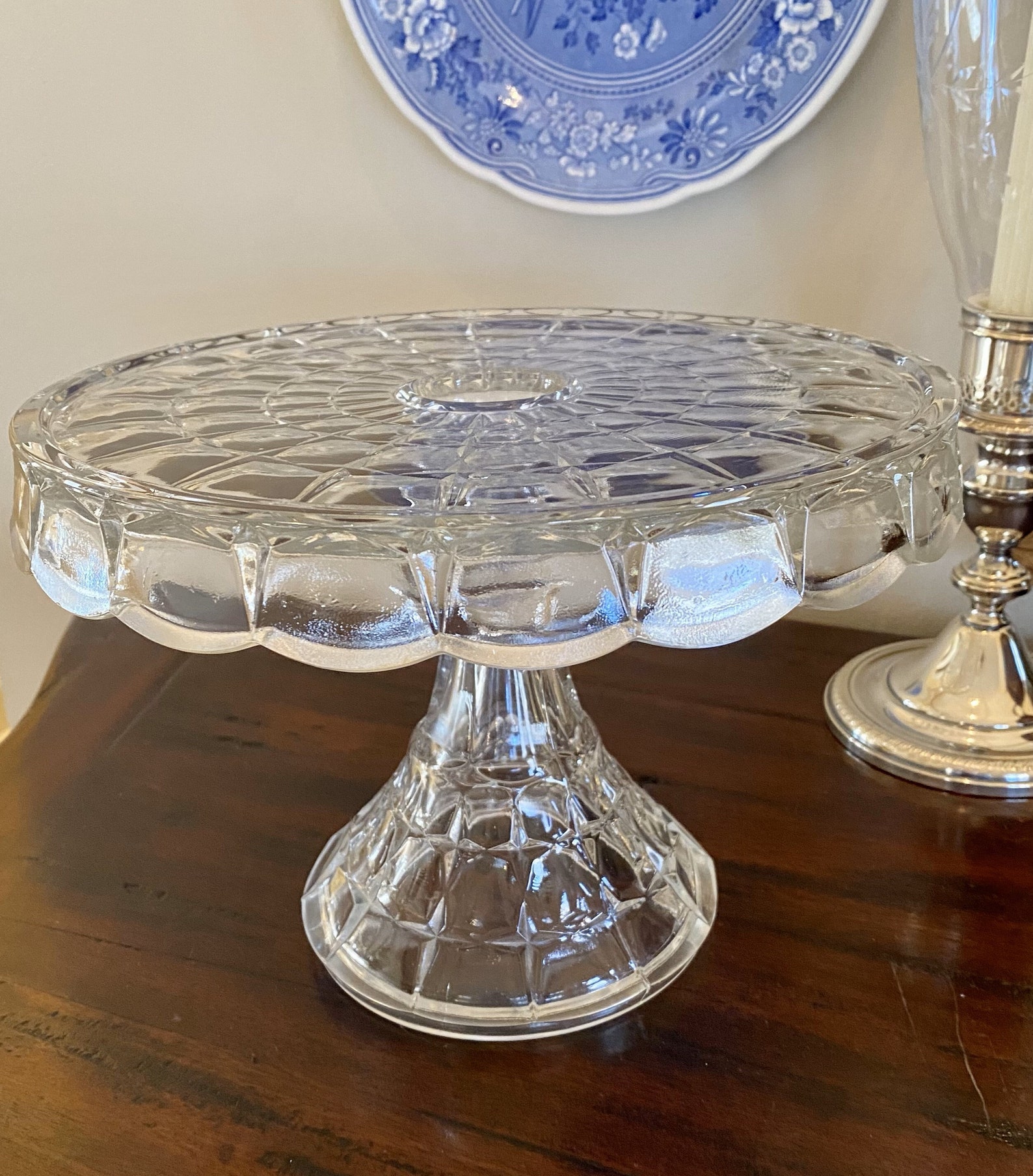 Vintage Indiana Glass Cake Stand - Etsy