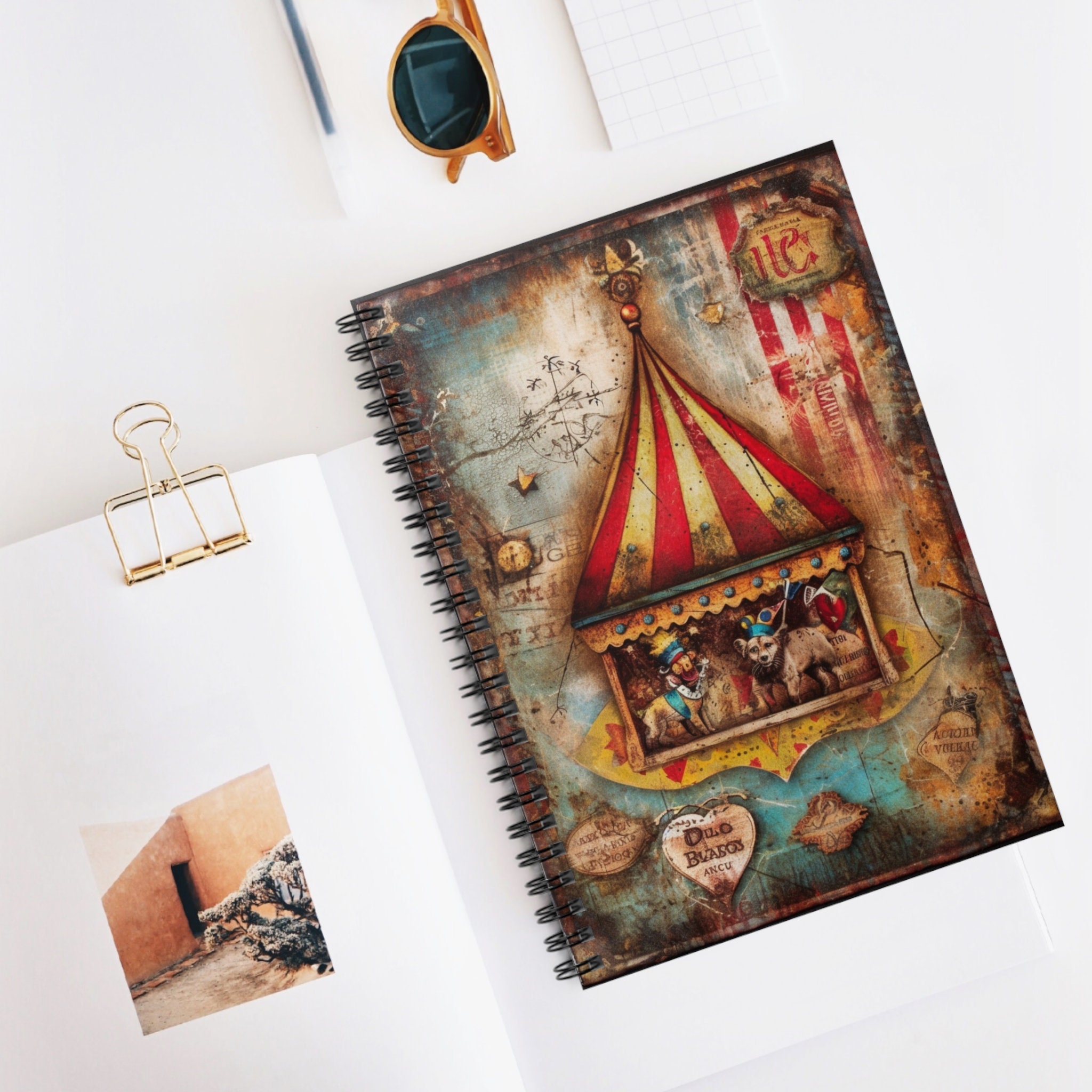 Creepy Carnival Circus Fantasy Spiral Notebook Ruled Line Reader ...