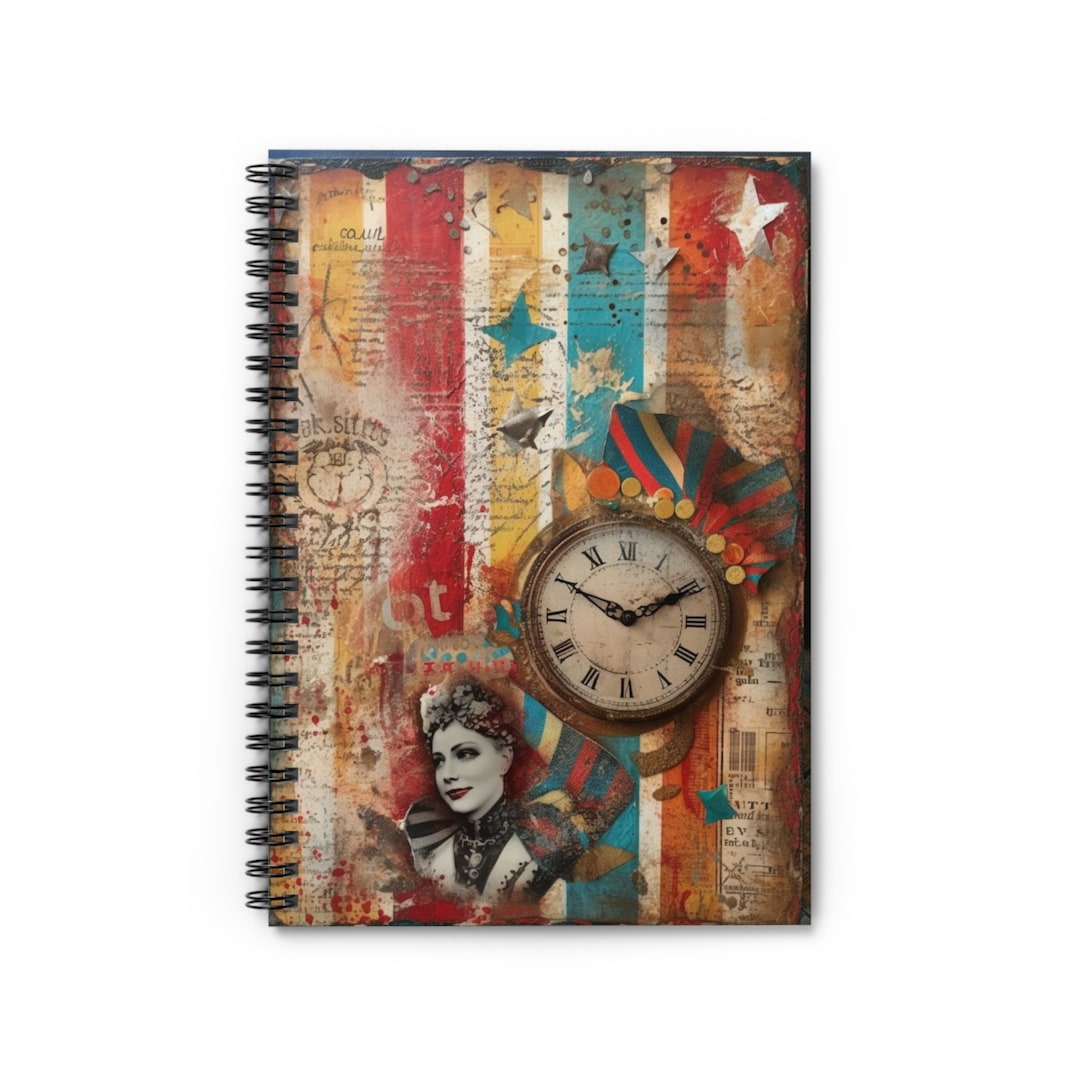 Creepy Carnival Circus Fantasy Cover Spiral Notebook Ruled Line Reader ...