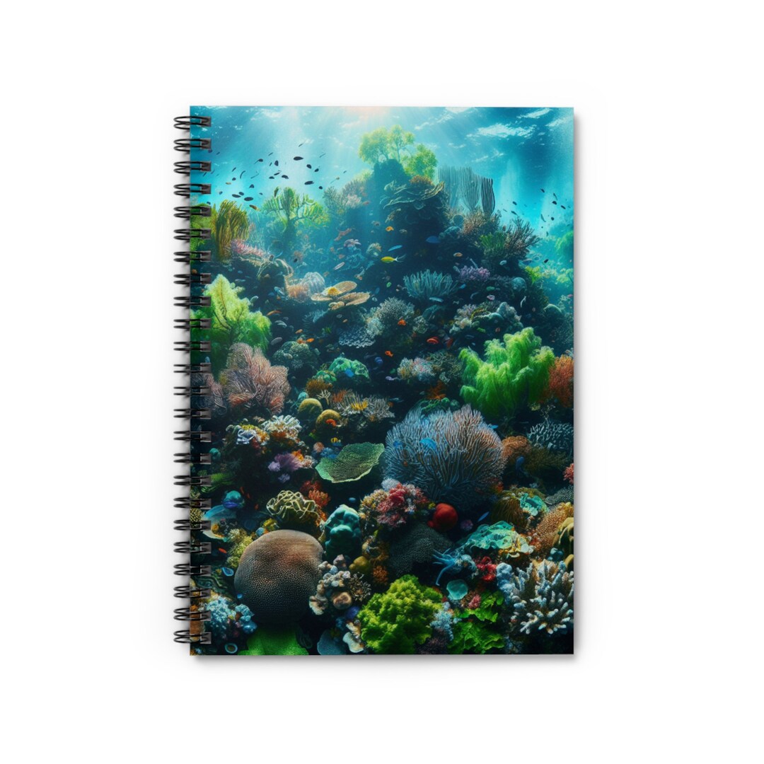Tropical Underwater Sea Life Ocean Spiral Notebook Ruled Line Reading ...