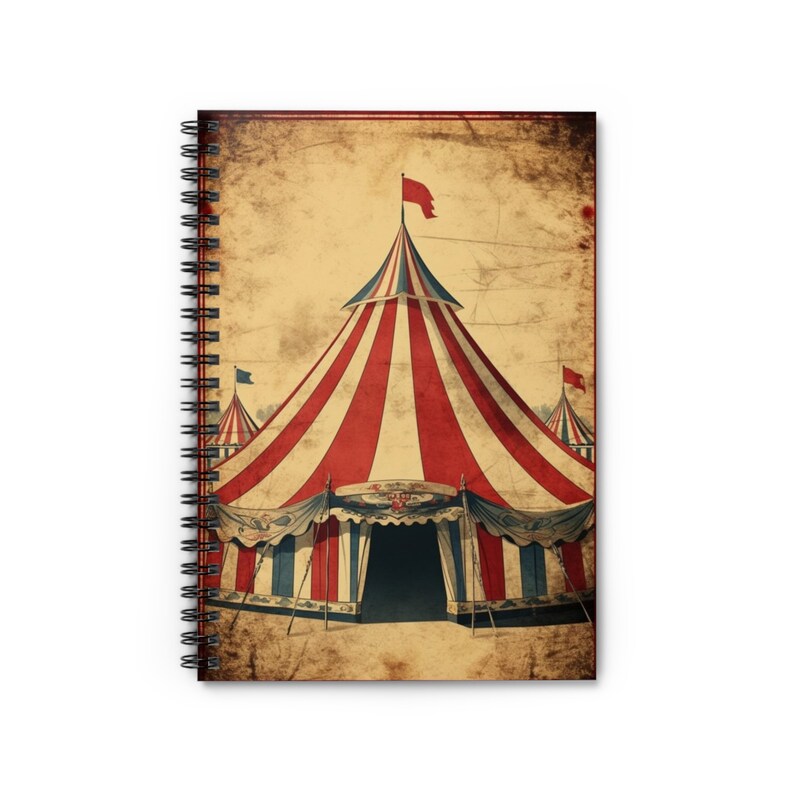 Big Top Circus Tent Creepy Spooky Spiral Notebook Ruled Line Reader ...