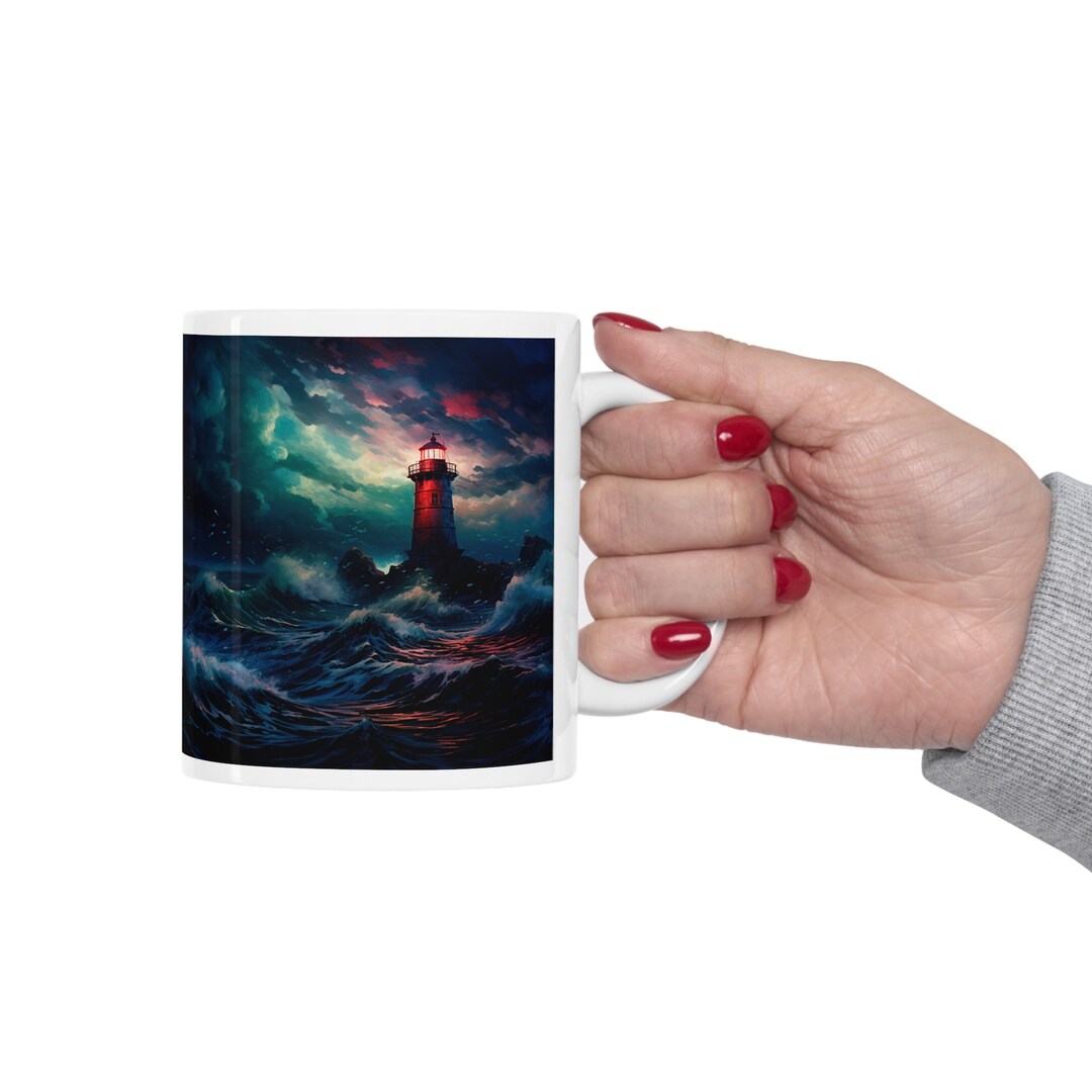 Lighthouse Watercolor Ocean Coffee Cup Ceramic Mug 11oz - Etsy