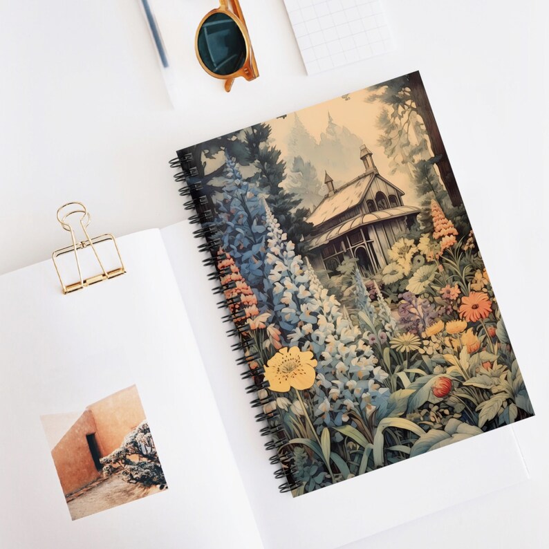 Cottage Field of Flowers Cottagecore Journal Reader Writer Spiral ...