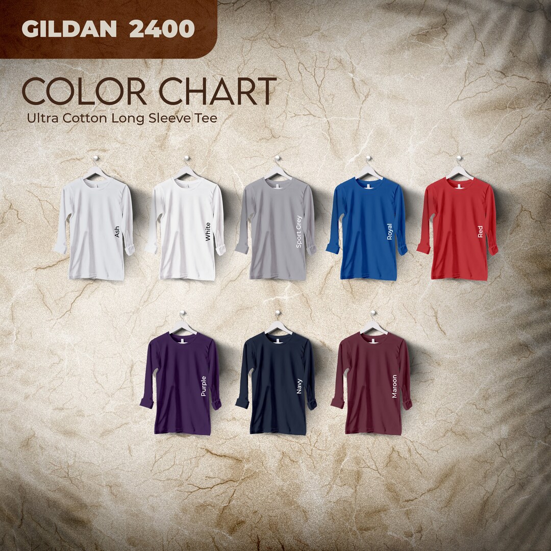 Gildan 2400 Brown Effect Color Chart, Full Editable Files, Tshirt ...