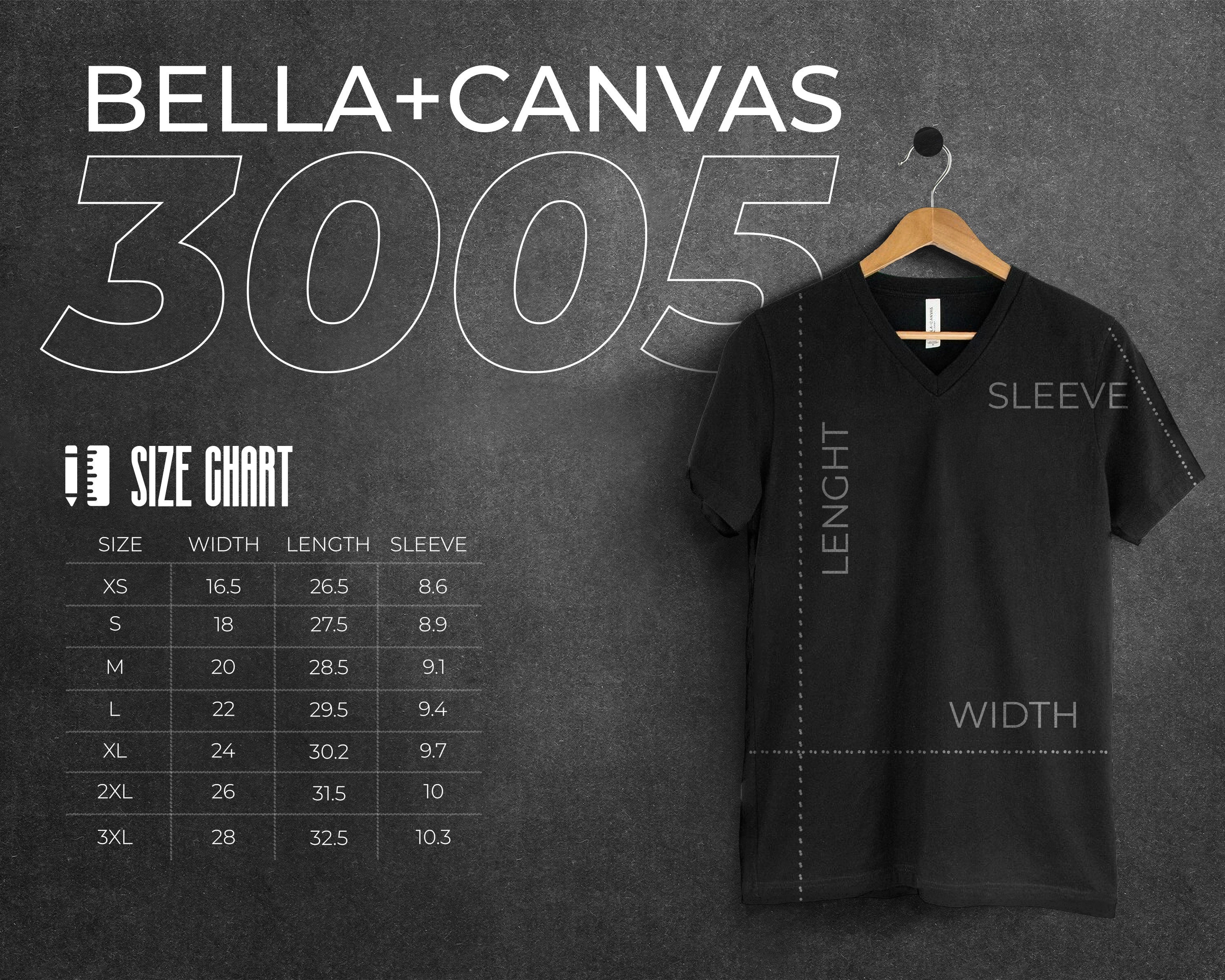 Bella Canvas 3005 Size Chart T Shirt Measurements 3005 Size Etsy Bella Canvas 3005 Size Chart T Shirt Measurements 3005 Size Etsy