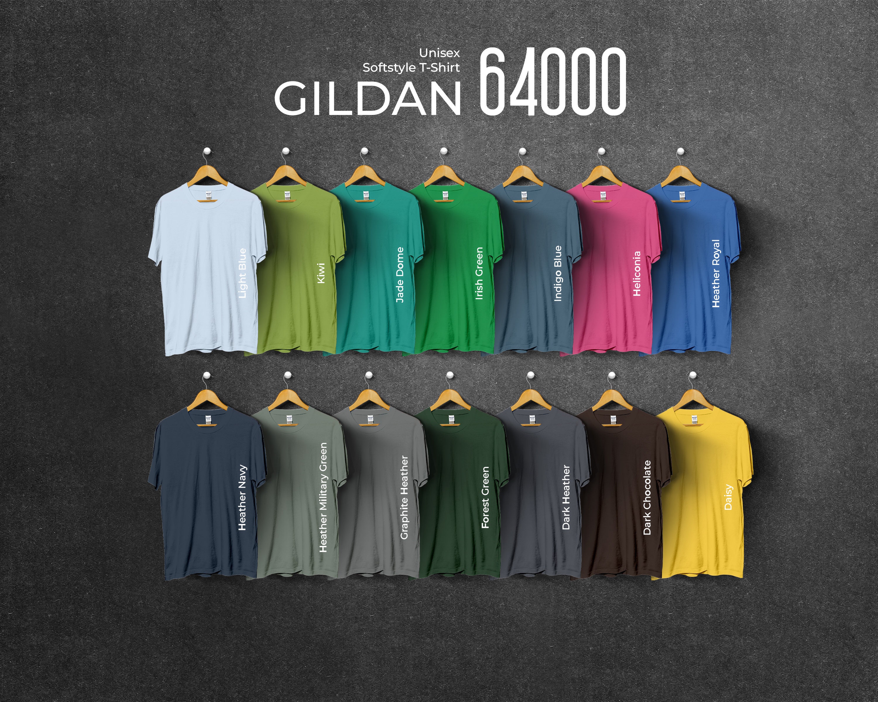 Gildan 64000 Size Chart and Color Chart, Key Features Listing Files ... Gildan 64000 Size Chart and Color Chart, Key Features Listing Files ...