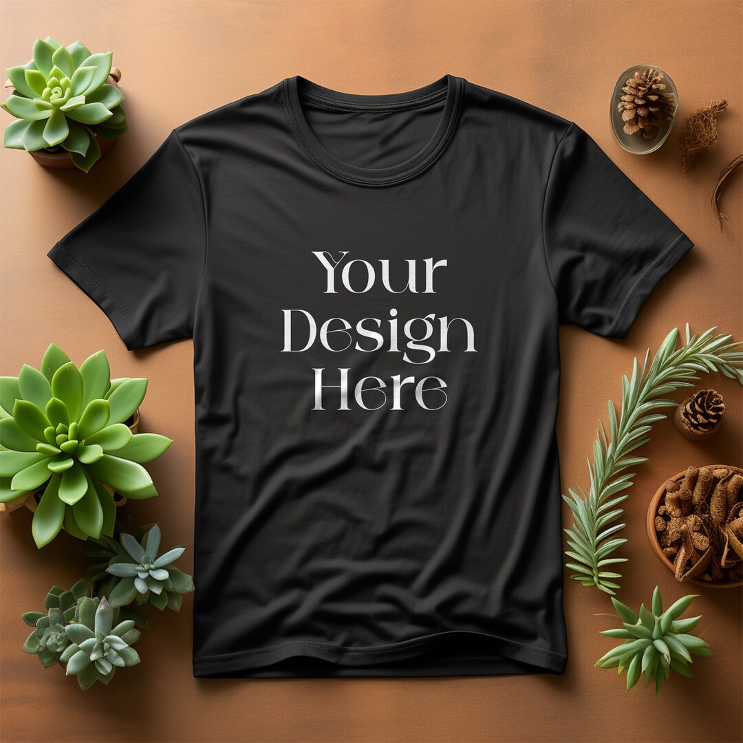 Bella Canvas 3001 Black on Hanger Mockup, High Quality, Mockup Bundle ...