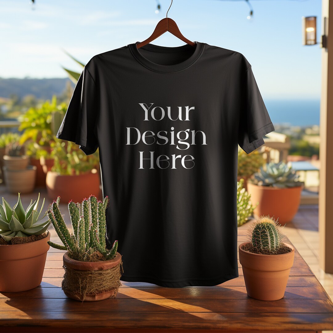 Bella Canvas 3001 Black on Hanger Mockup, High Quality, Mockup Bundle ...