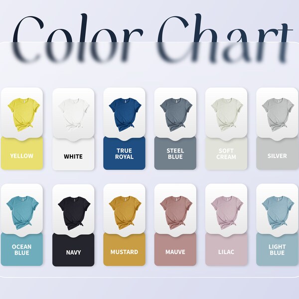 Bella Canvas Color Chart 3001 - Etsy