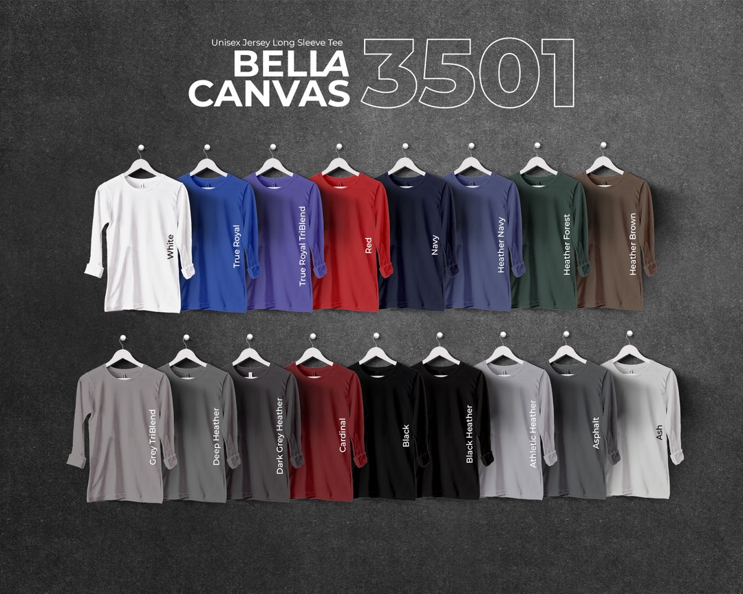Bella Canvas 3501 Color Chart, Full Editable Files, Heather Mauve T ...