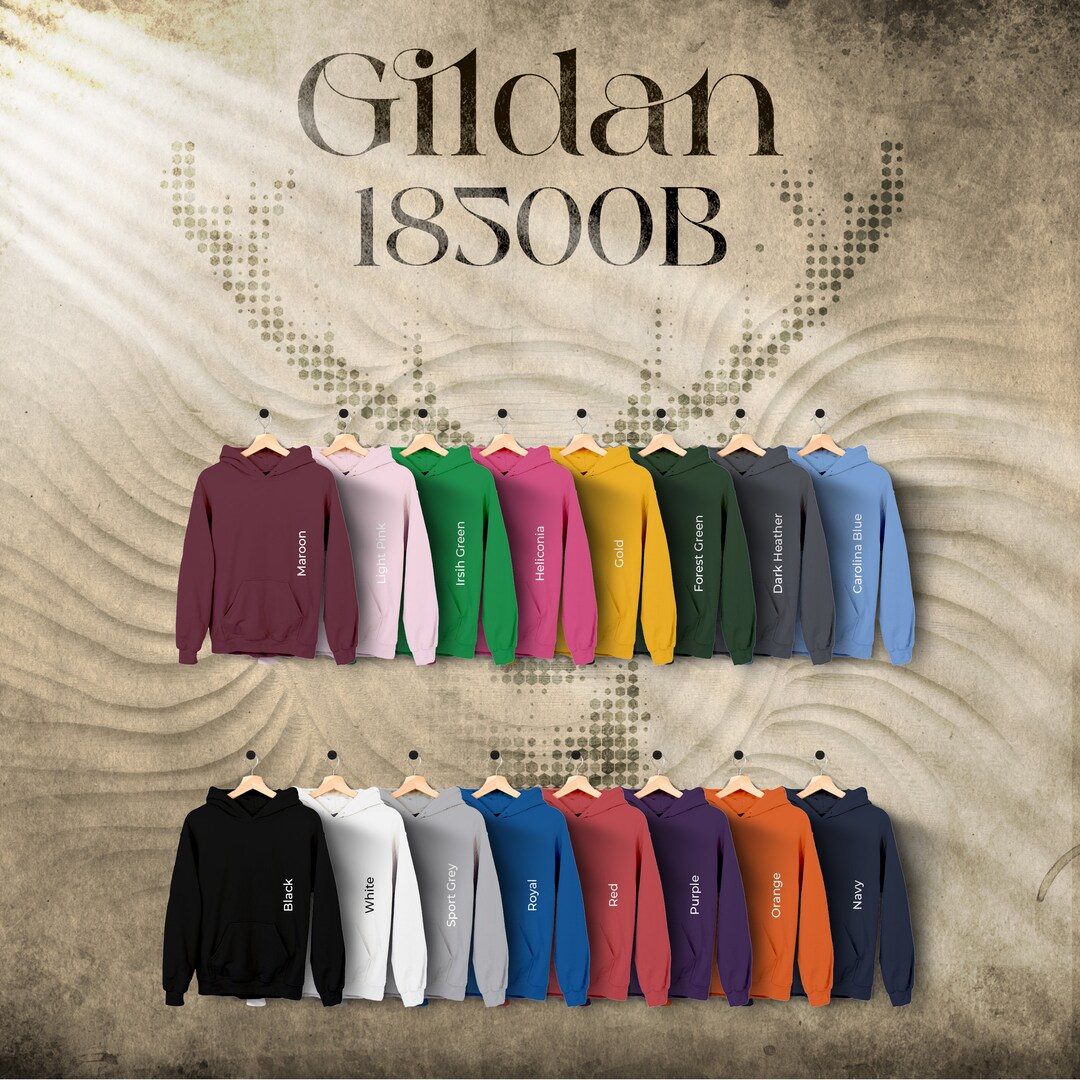 Gildan 18500B Deer Effect Color Chart, Full Editable Files, Heather ...