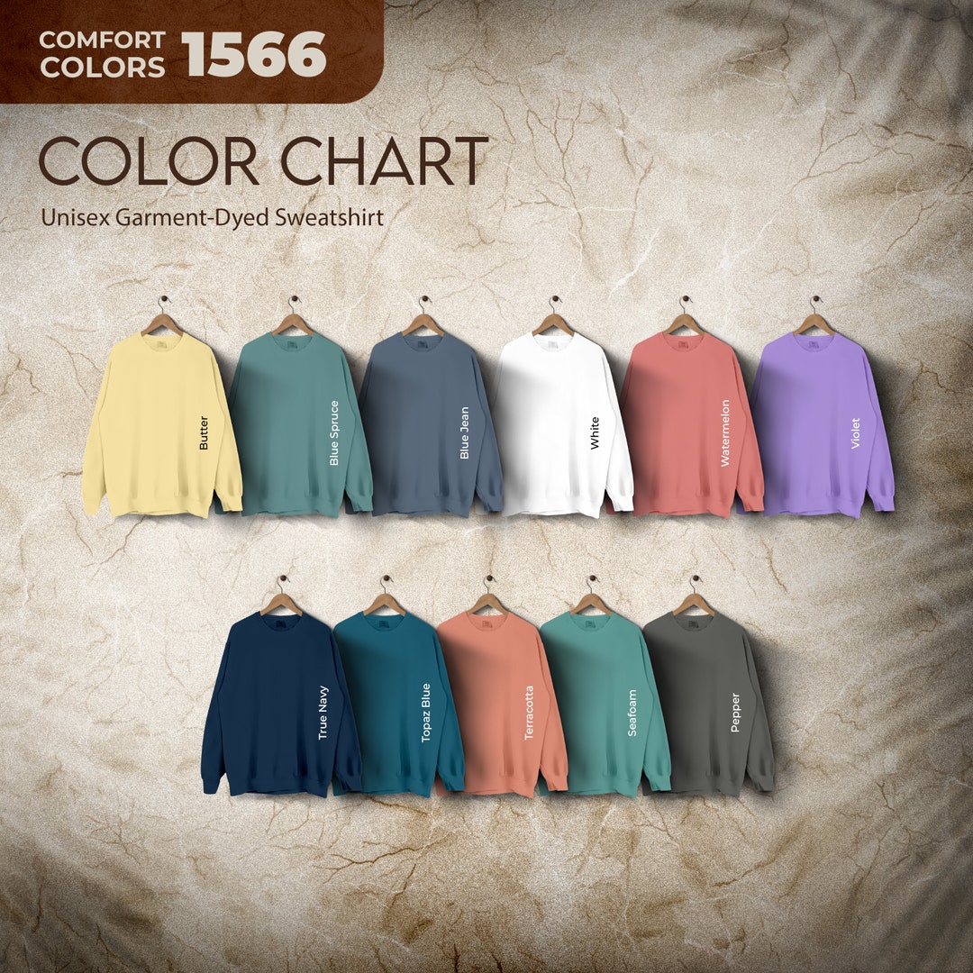 Comfort Colors 1566 Brown Effect, Color Chart, Full Editable Files, T ...