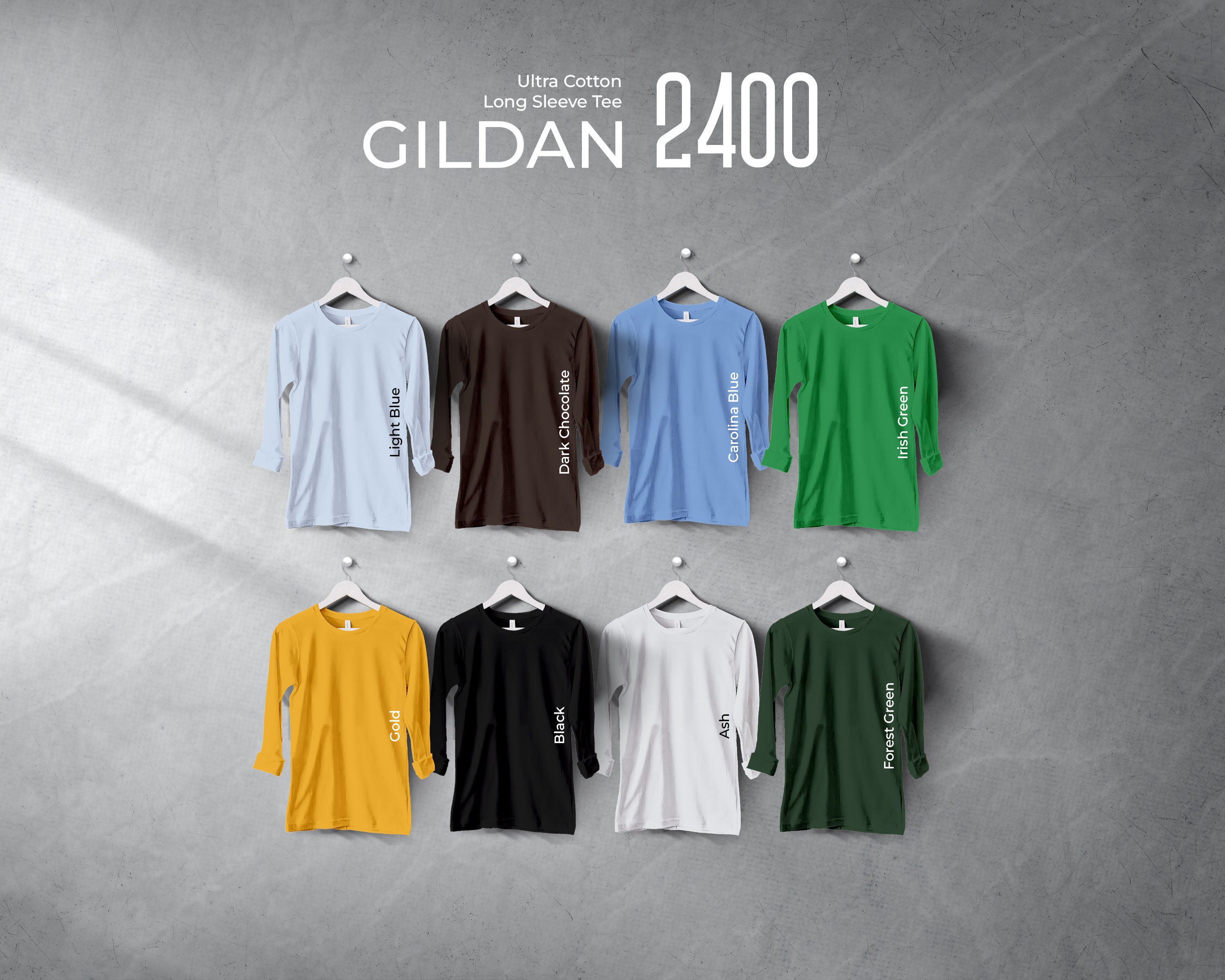 Gildan 2400 Light Effect Color Chart, Full Editable Files, Tshirt ...