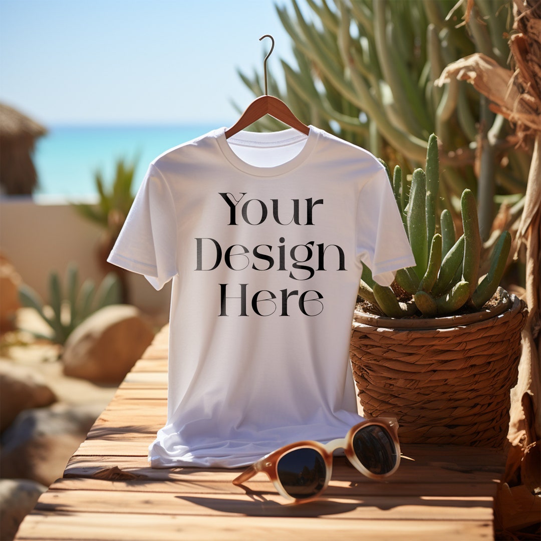 Bella Canvas 3001 White on Hanger Mockup, High Quality, Mockup Bundle ...