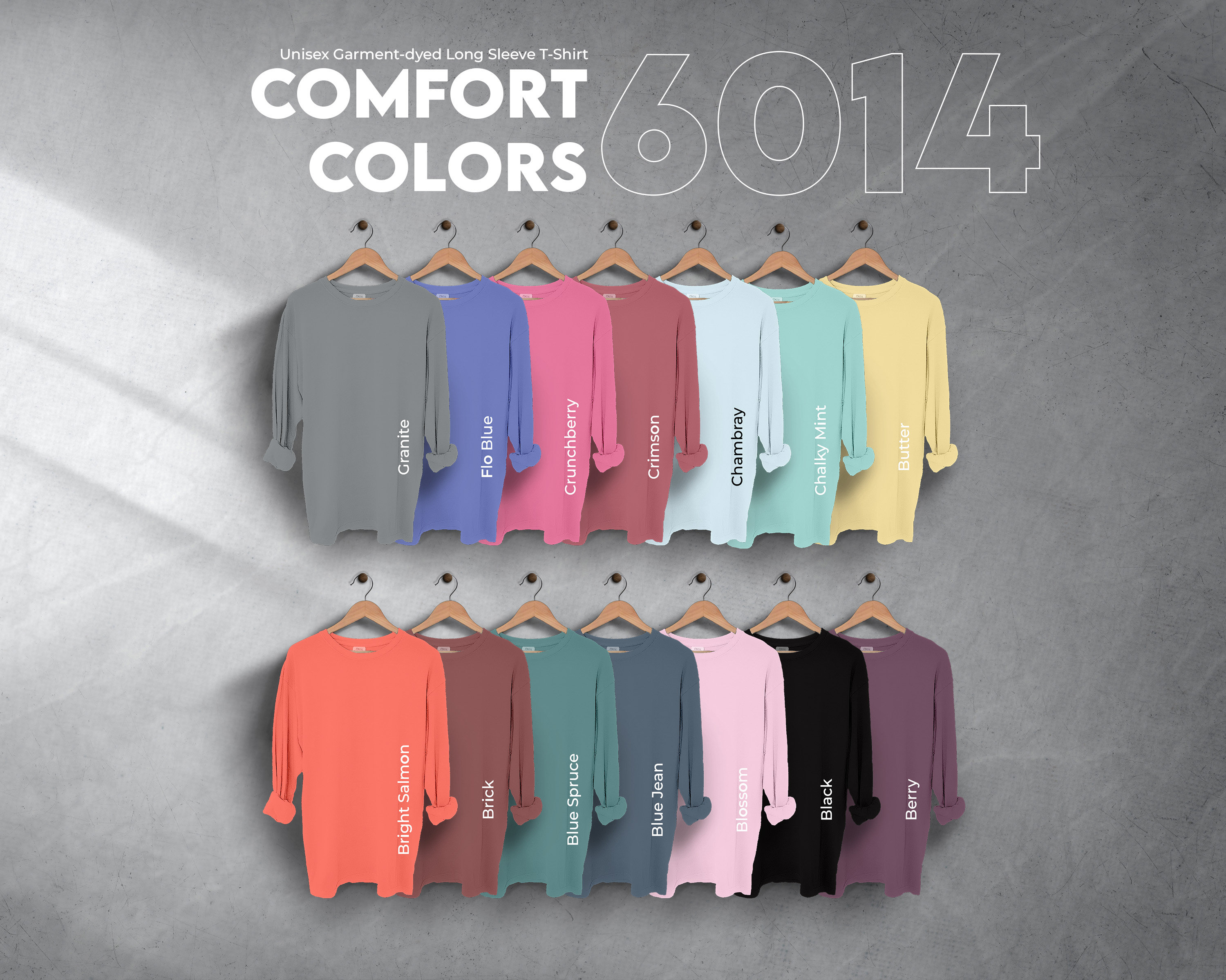 Comfort Colors 6014 Color Chart, Full Editable Files, T-shirt Mockup ...
