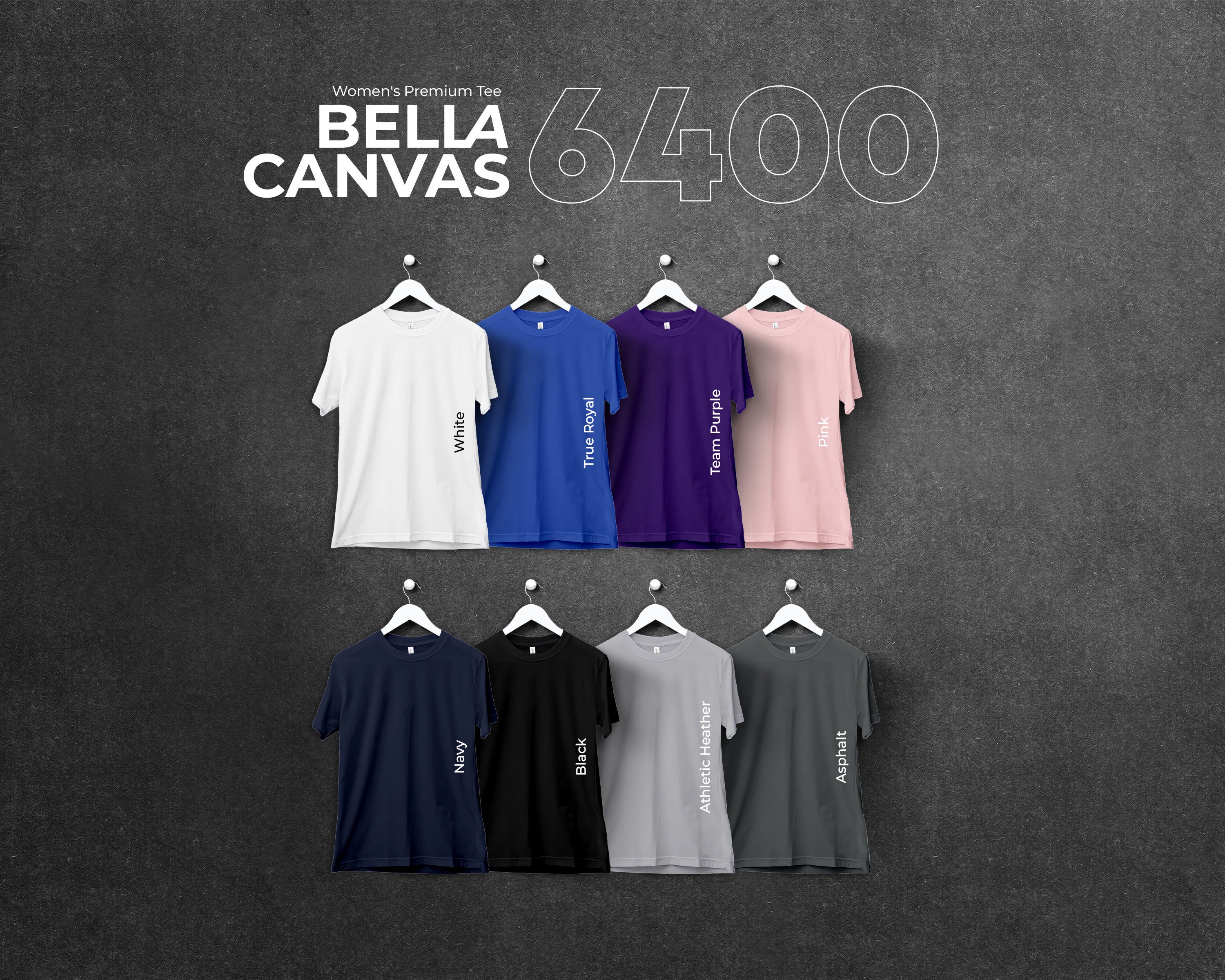 Bella Canvas 6400 Color Chart, Full Editable Files, Heather Mauve T ...