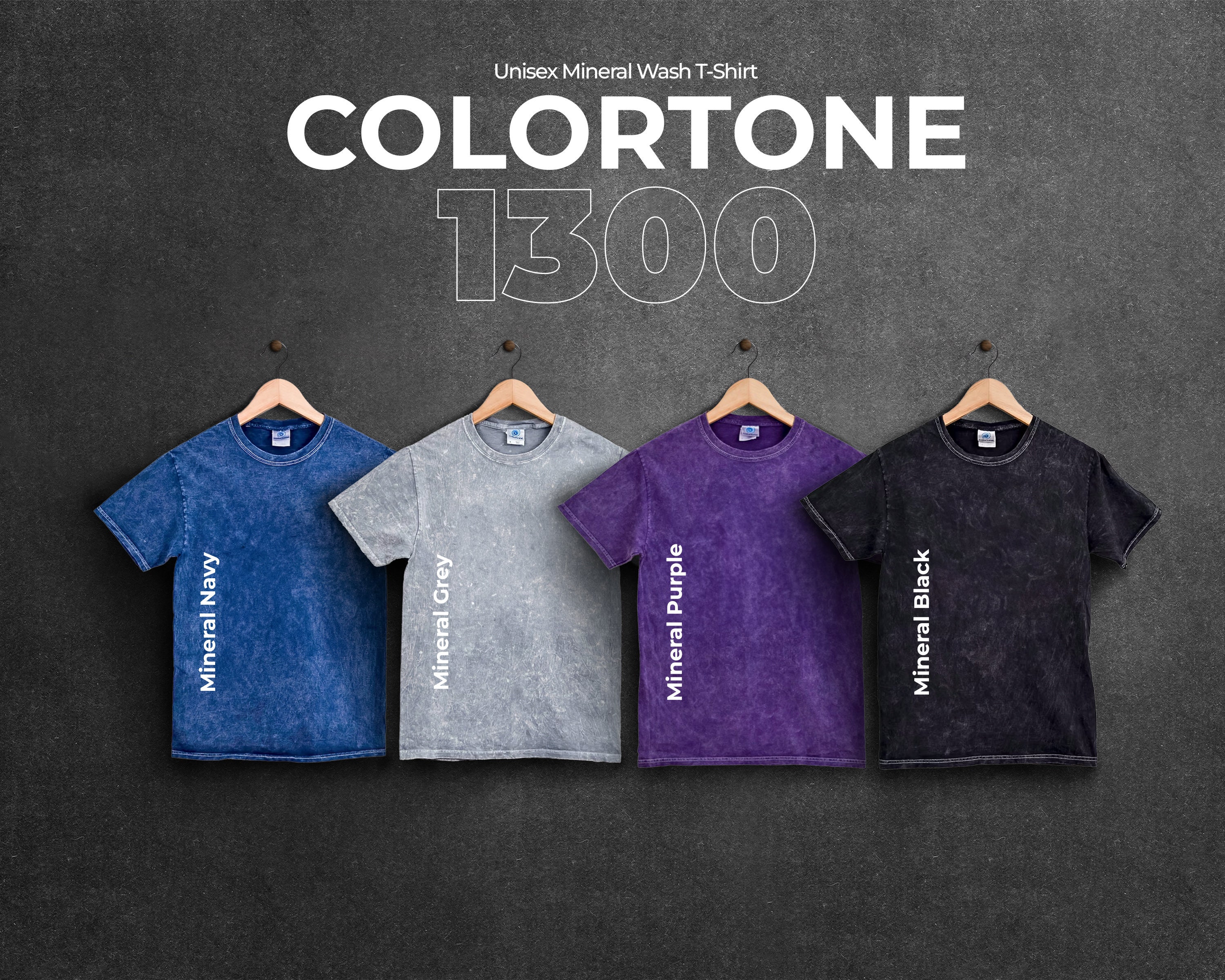 Colortone 1300 Color Chart, Unisex Mineral Wash T-shirt, 1300 Color ...