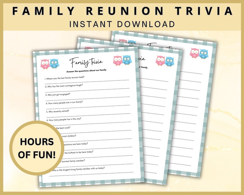 Family Reunion Games, Printable Family Trivia, Family Game Night ...