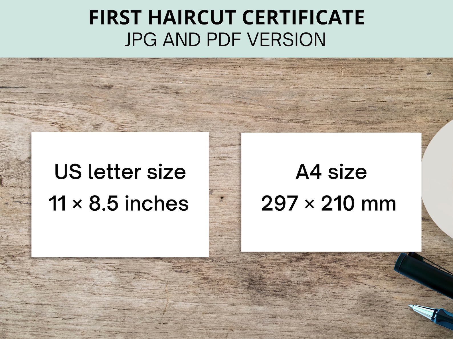 First Haircut Certificate, Printable, Digital Download, Hair Saloon ...