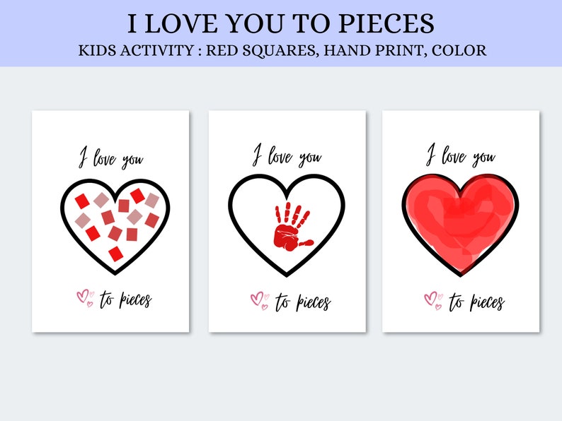 I Love You to Pieces Printable, Valentines Day Crafts for Kindergarten ...