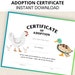 Pet Adoption Certificate, Chicken Adoption Certificate, Duck Adoption ...