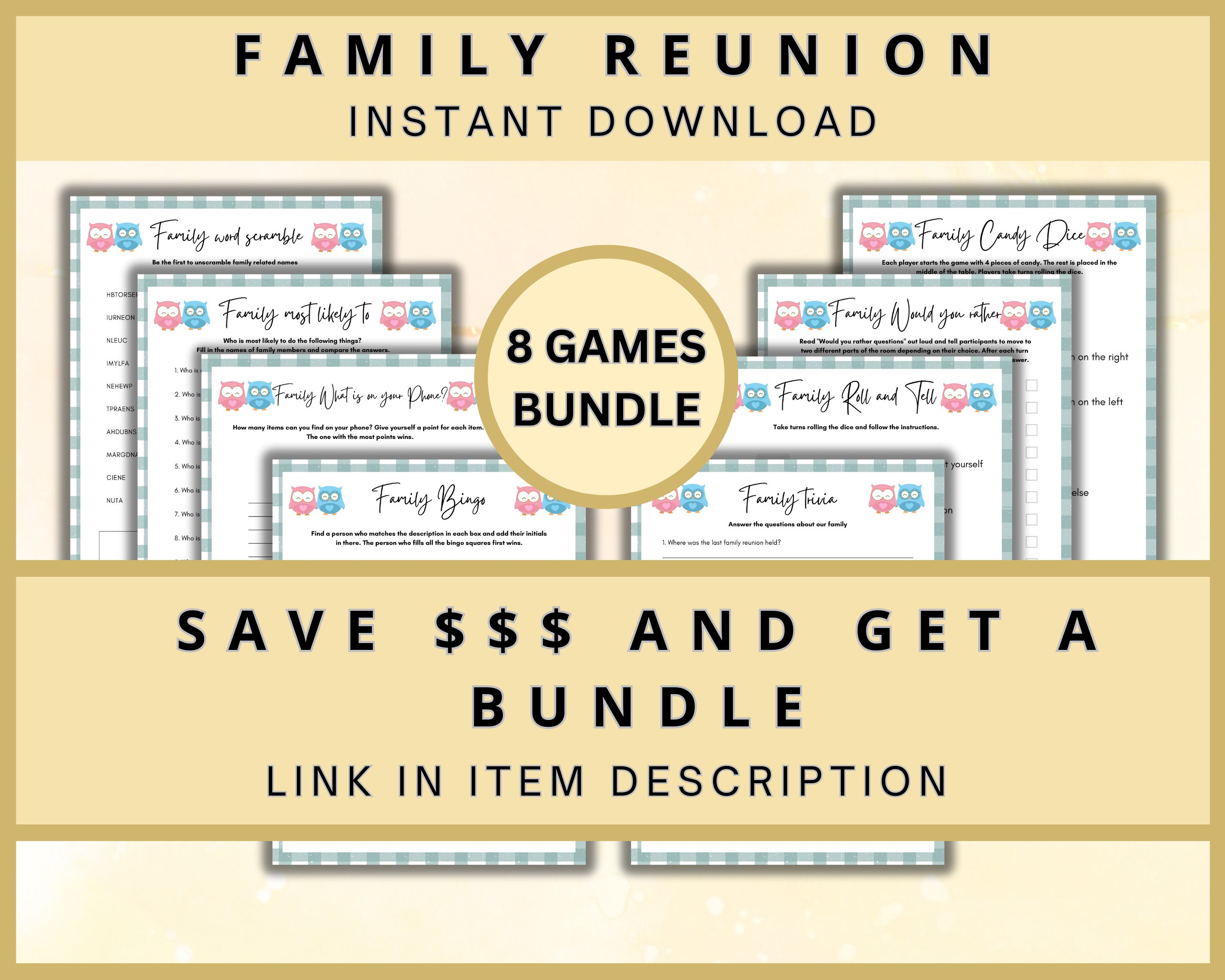 Family Reunion Games, Printable Family Roll and Tell Game, Dice Game ...