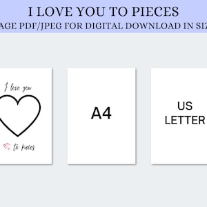 I Love You to Pieces Printable, Valentines Day Crafts for Kindergarten ...