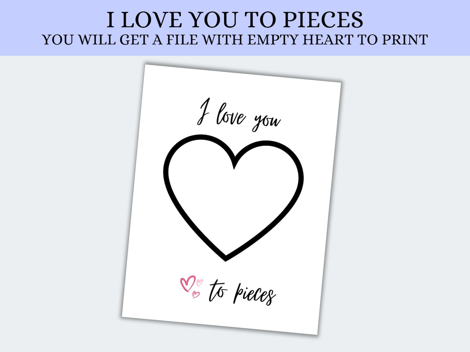 I Love You to Pieces Printable, Valentines Day Crafts for Kindergarten ...